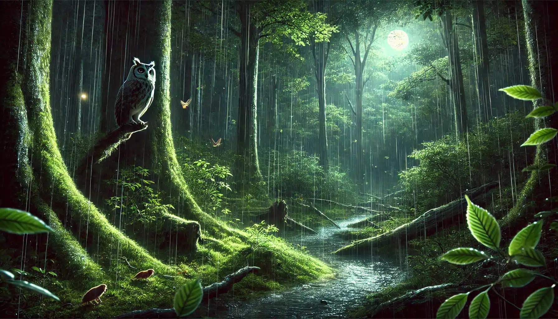 Forest Sounds Crickets, Owls, Rain & Wind in Trees • Sleep Sounds